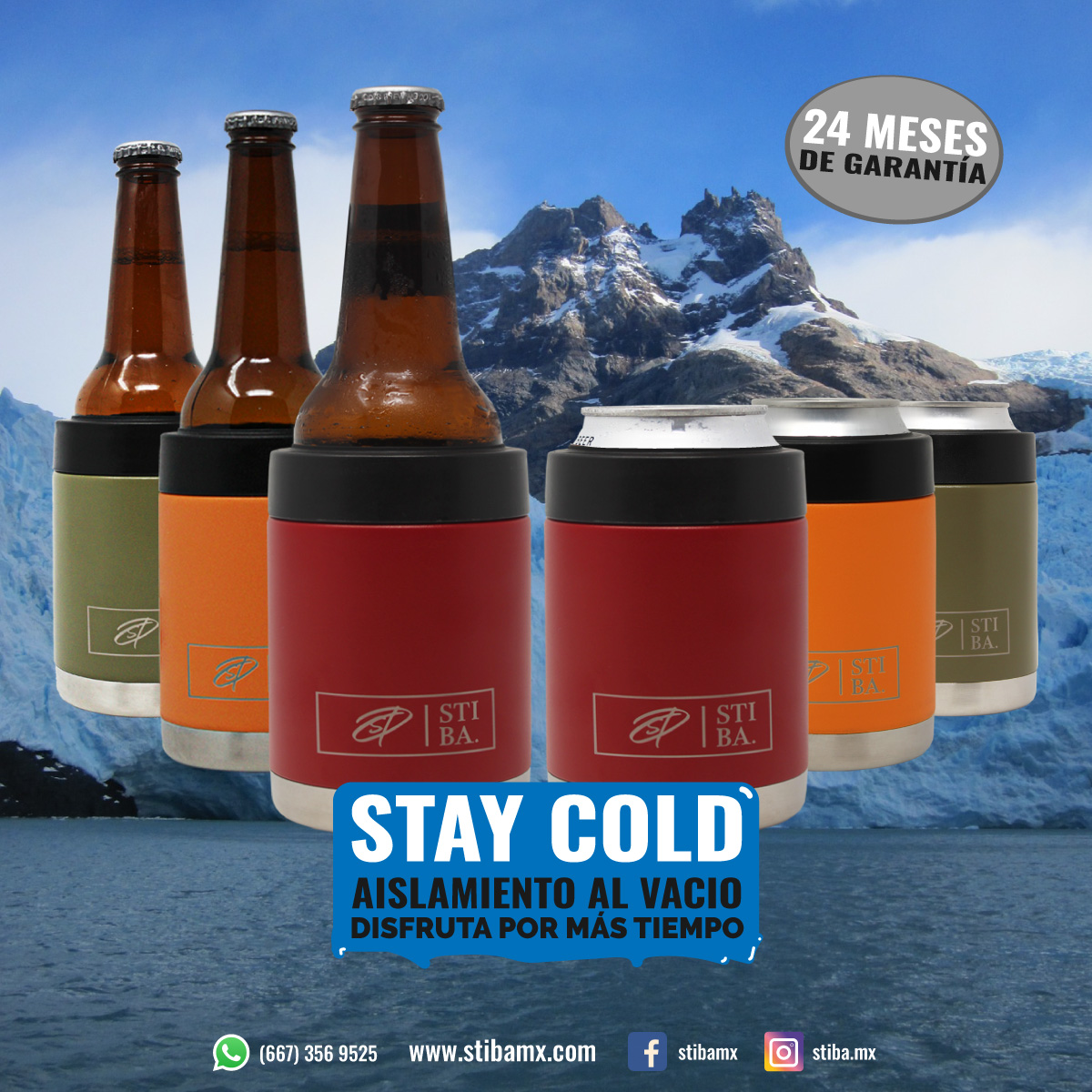 Porta Latas de Acero Inoxidable de 12 oz - STIBA